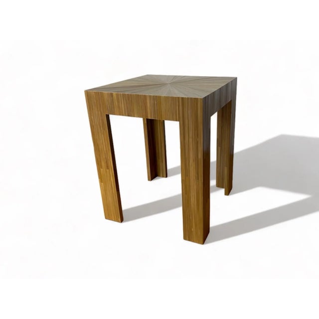 Side Table Straw Marquetry | Chairish