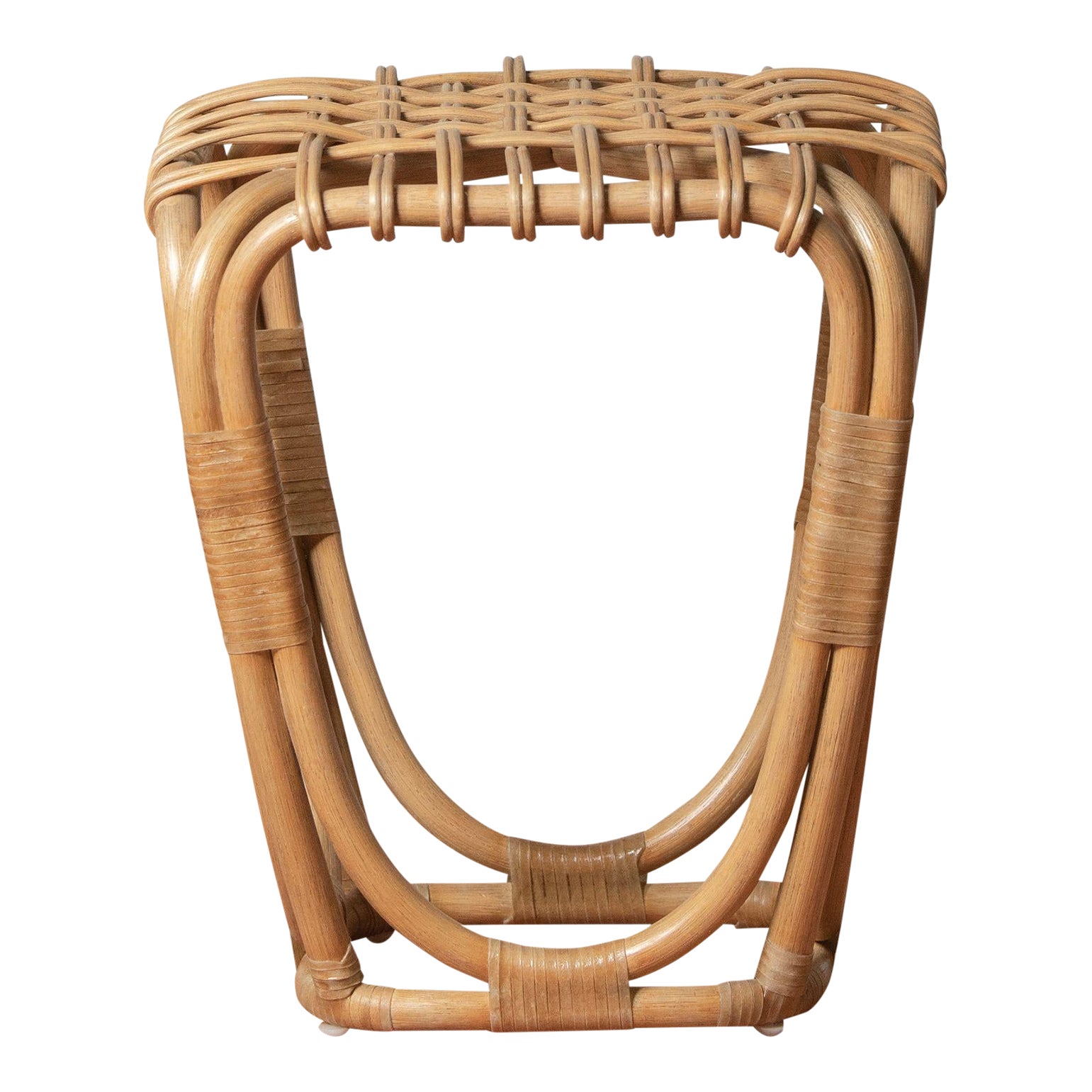 Vintage Inspired Rattan Studio Stool | Chairish