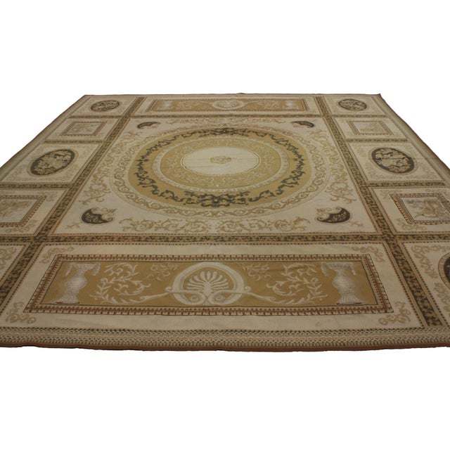 Vintage Aubusson Hand-Knotted Wool Area Rug-8'8x11'2 | Chairish