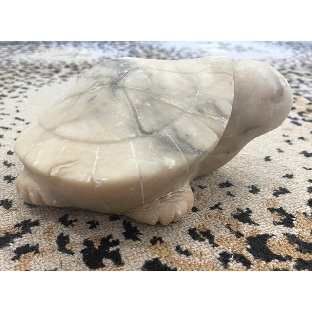 Vintage Marble Alabaster Carved Turtle | Chairish