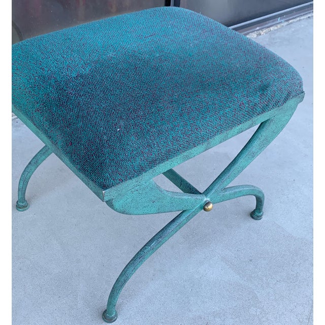 Verdigris Color Iron Vintage Bench in Vintage Italian Modernist Style ...