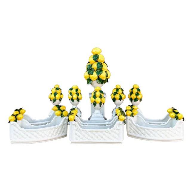 Regency Style Italian Ceramic Lemon Topiary Table Decor / Vases ...