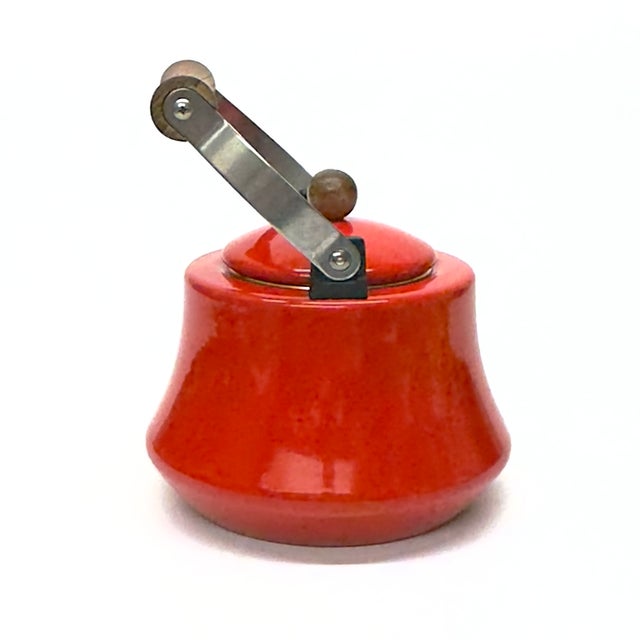 Pristine Red Enamel Kobenstyle Kettle by Dansk | Chairish