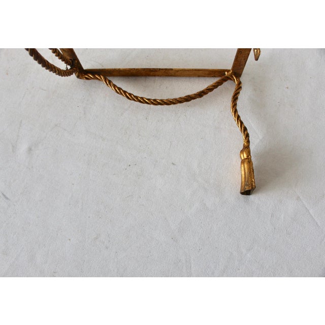 Italian Tole Gilded Twisted Rope and Tassel Wall Shelf Mid Century ...