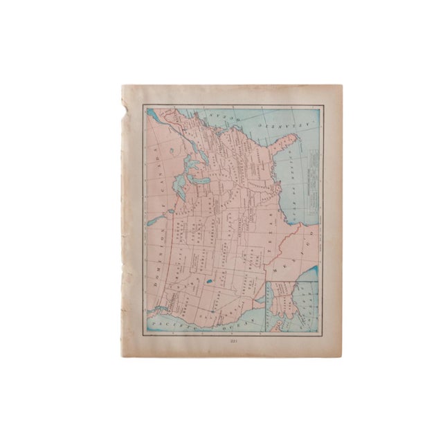 Cram's 1907 Map of Usa | Chairish