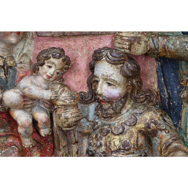 18th Century Baroque Nativity Scene, Crèche Wooden Retable, Portuguese ...