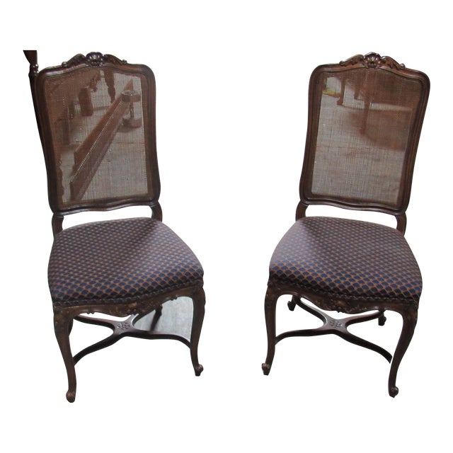 1990s Pair John Widdicomb Chairs French Wicker Cane Designer | Chairish
