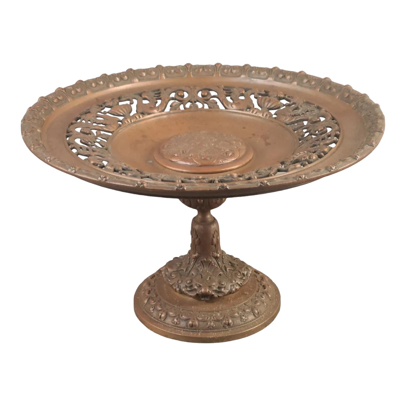 Late 19th Century Antique Neoclassical Ornate Bronze Tazza Compote ...