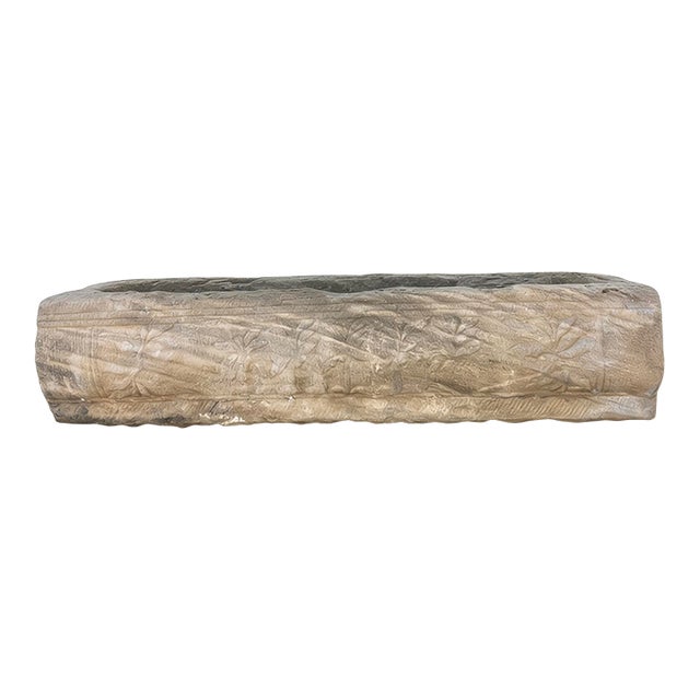70" Inch Long Hand Chiseled Stone Trough 63 | Chairish