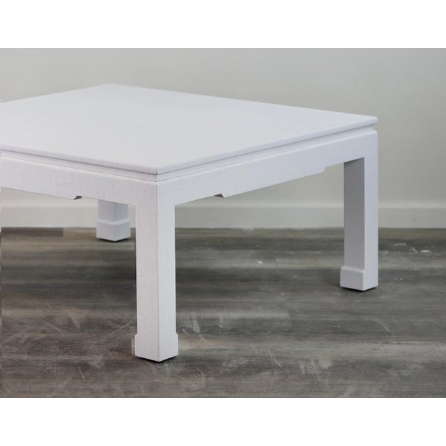 Carl Springer Style White Raffia Coffee Table | Chairish