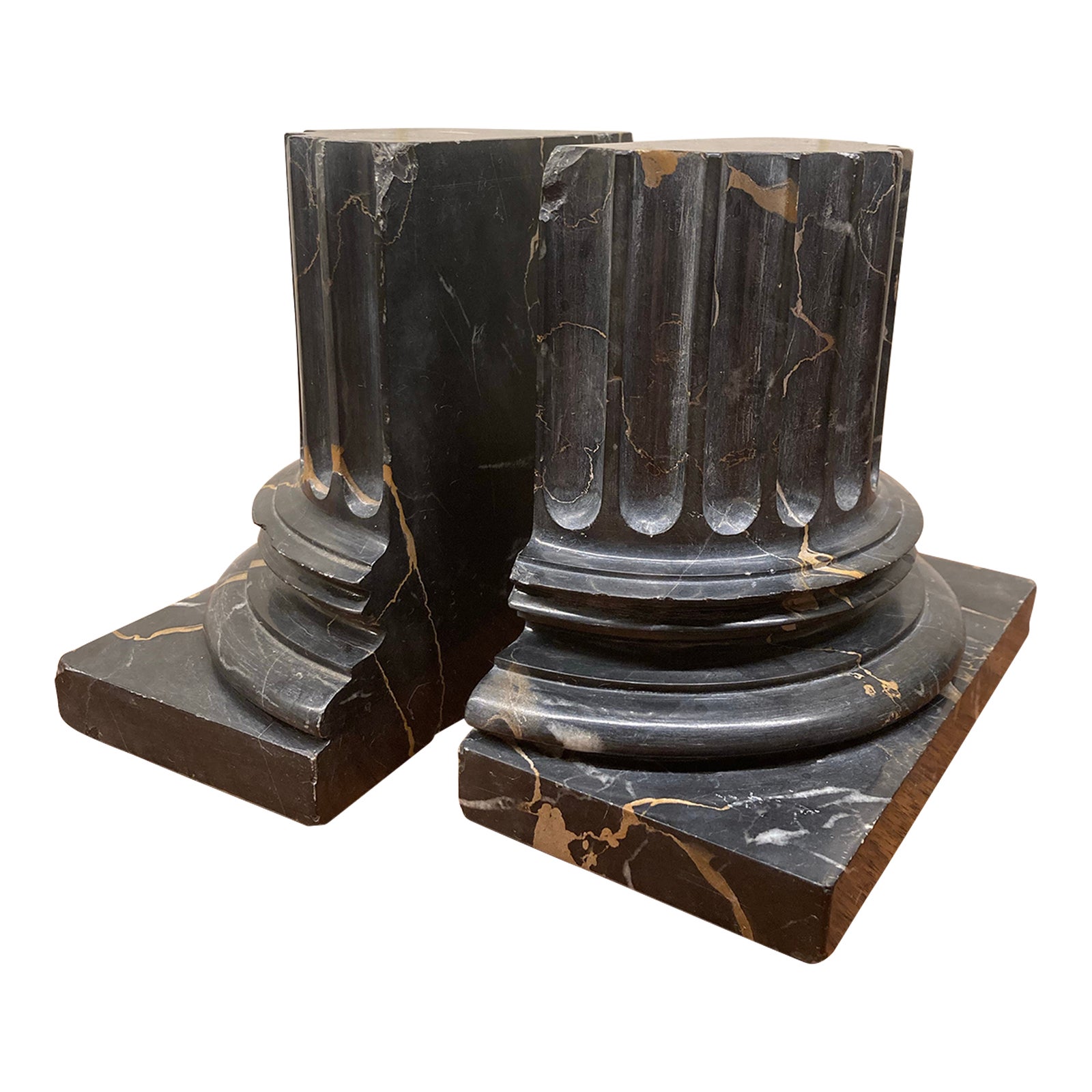 Pair of Antique Architectural Form Column Bookends or Sculptures | Chairish