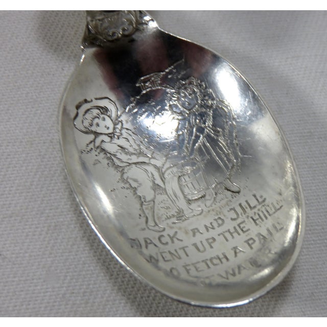 1910s Antique Sterling Silver Little Bo Peep Baby Spoon | Chairish