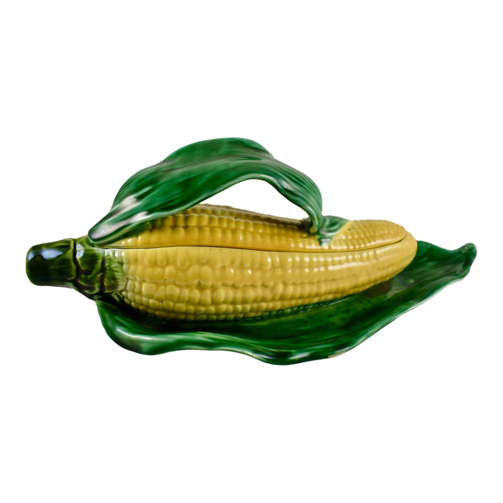 Sarreguemines French Corn on the Cob Covered Sauce Tureen | Chairish