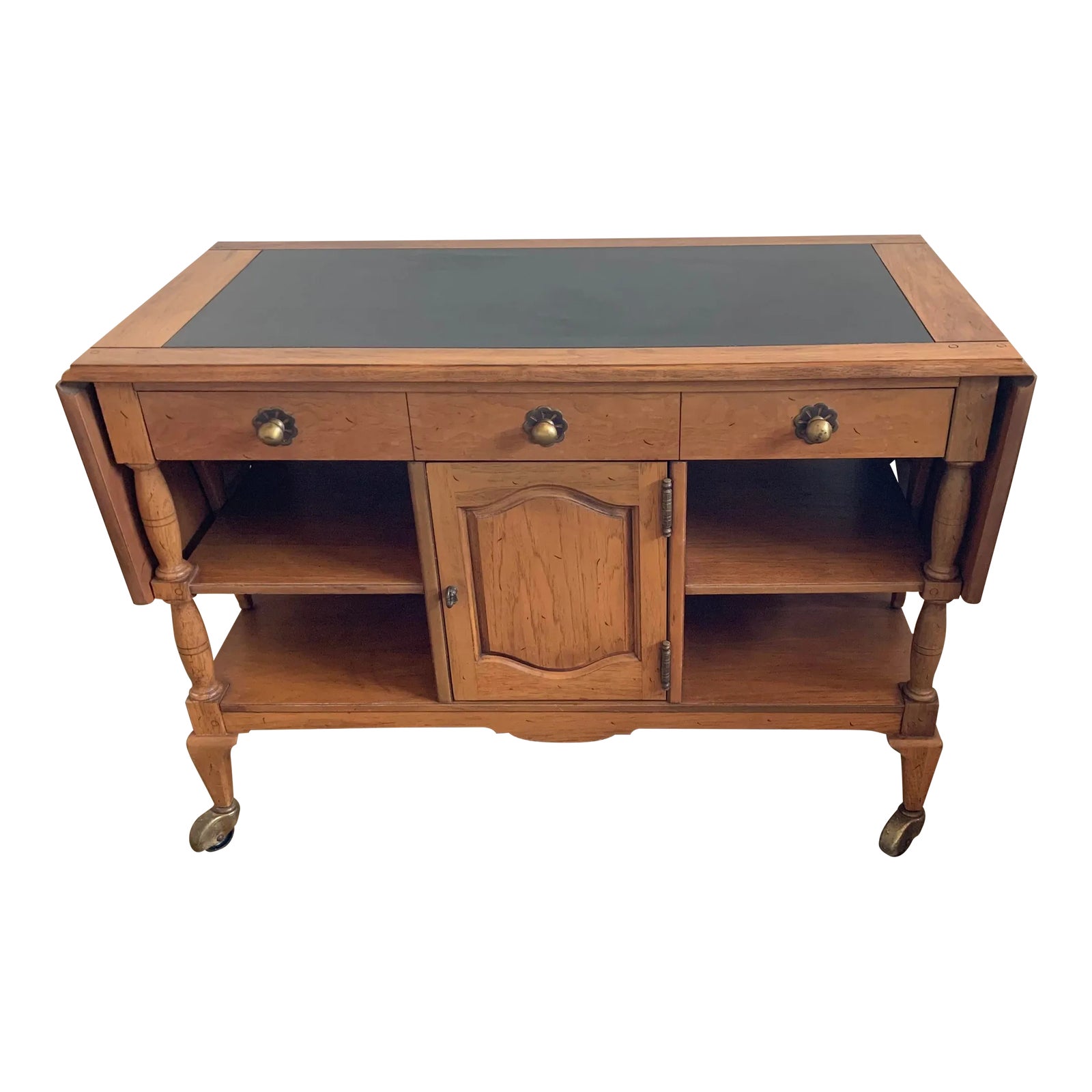 Mid 20th Century Thomasville Rolling Buffet Bar Cart | Chairish