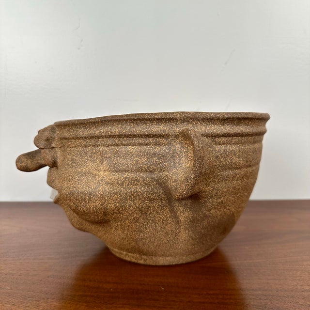 Ceramic Ugly Face Wide Planter Pot | Chairish
