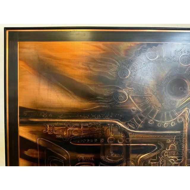 Bernhard Rohne for Metallic Design Studio Brutalist Etched Copper Wall ...