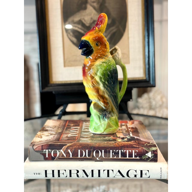 Early 20th Century French Majolica Cockatoo or Parrot Pitcher by St ...