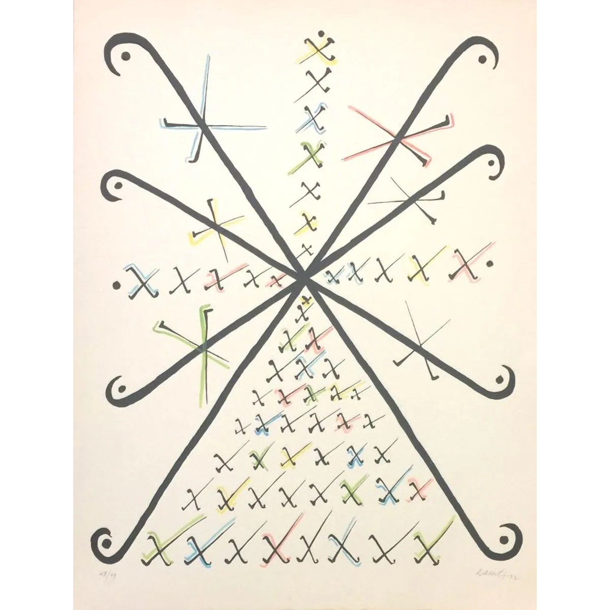 Letter X - Original Lithograph by Raphael Alberti - 1972 1972 | Chairish