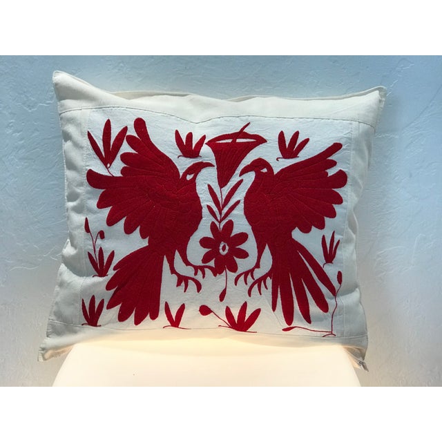 Mexican Tenango Hand Embroidered Pillow Cover | Chairish