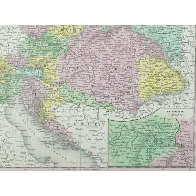 Map of Austrian Empire & Vienna by Cowperthwait, 1850 | Chairish