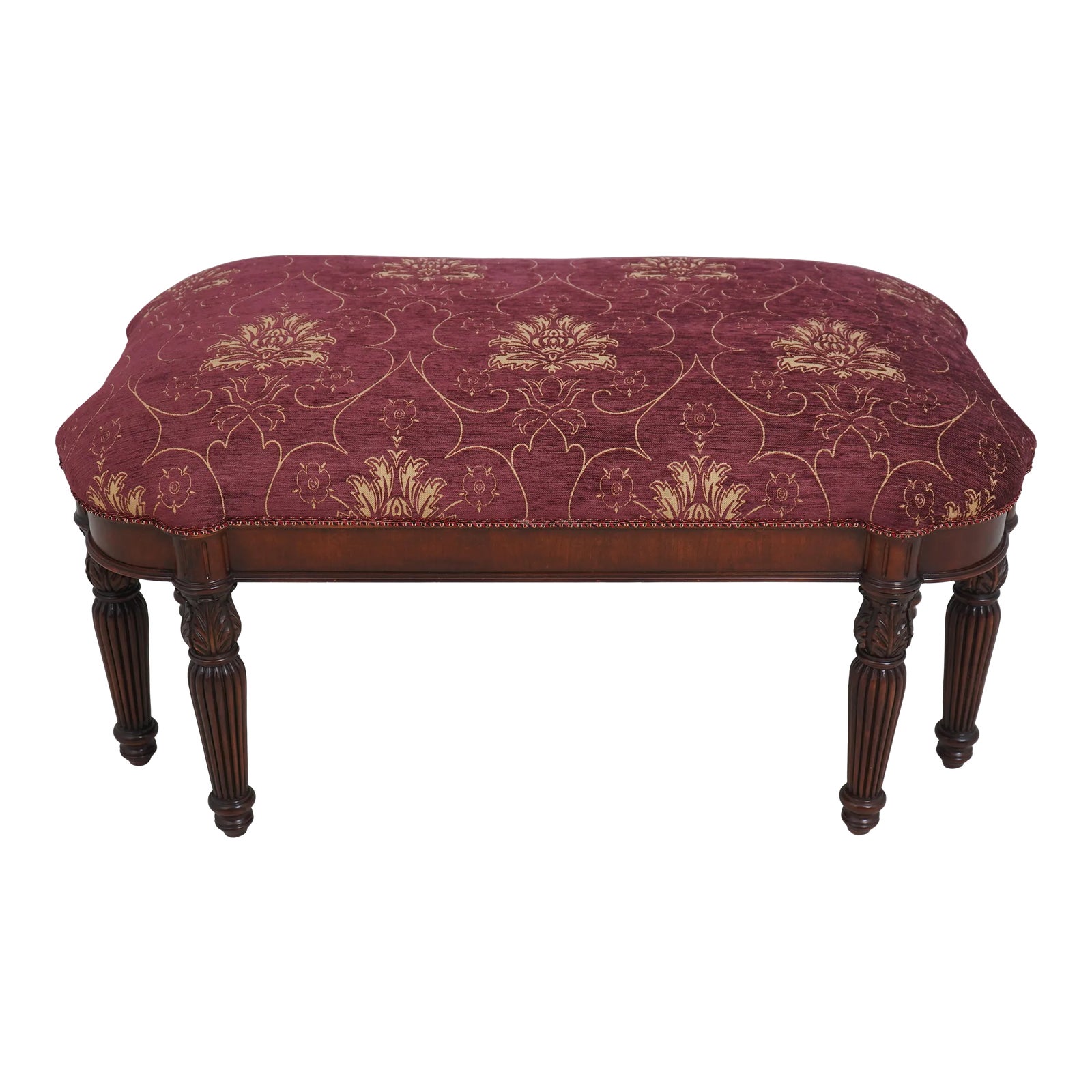 French Regency Style Large Ottoman or Bench W. New Upholstery | Chairish