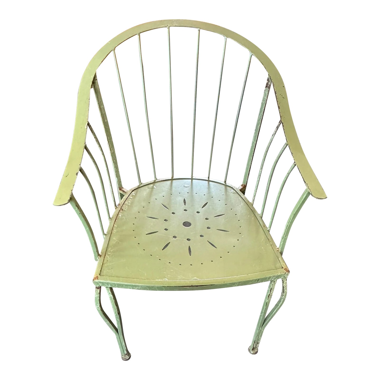 Vintage 1950's Indoor Outdoor Metal Dining Chair | Chairish