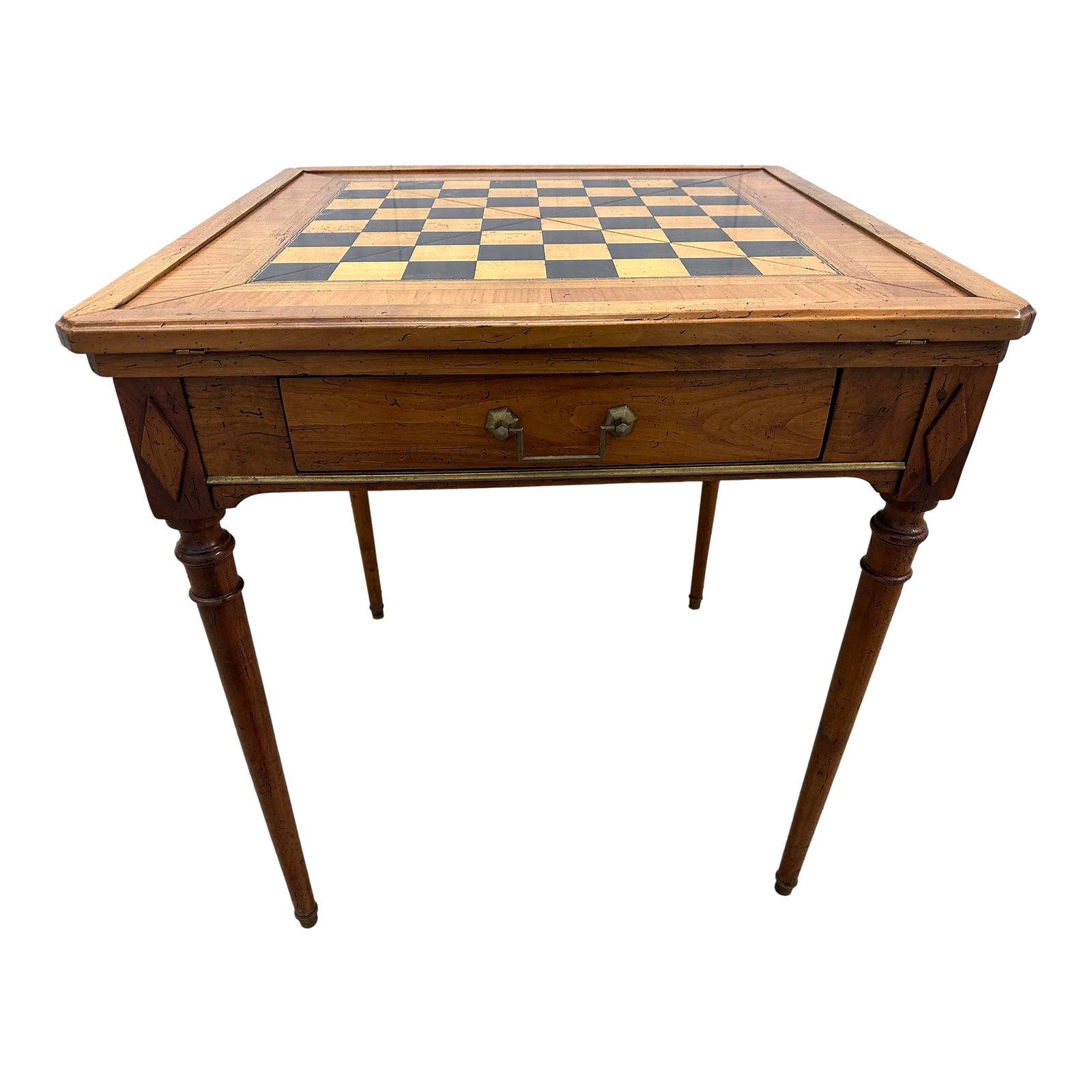 Vintage Roche Bobois Fruitwood Handmade Envelope Card/Game Table Les ...