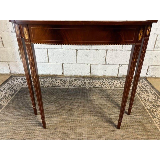 Stickley Furniture Federal Style Mahogany Inlaid Console Table. | Chairish