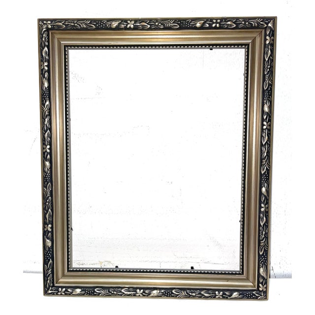Italian Silver Wood Picture Frame | Chairish