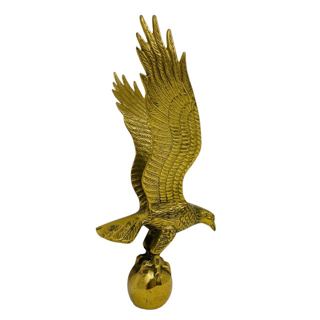 Vintage Brass Bald Eagle Finial or Flag Pole Topper | Chairish