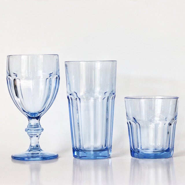 Vintage Gibraltar Blue Mist Rocks Glass by Libbey Glass Co. | Chairish