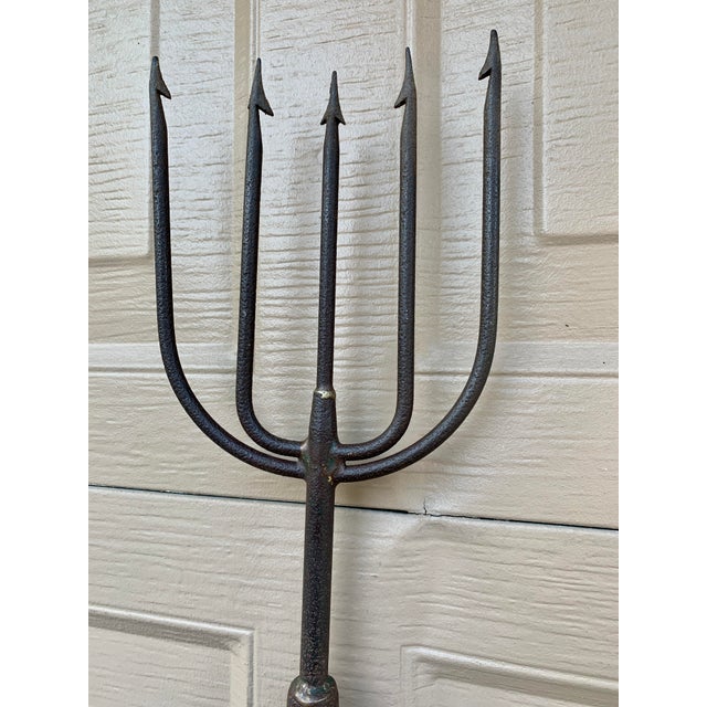 19th Century Hand Forged Iron Harpoon With Wooden Handle | Chairish