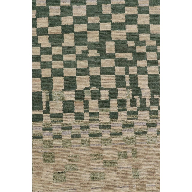 Rug & Kilim’s Moroccan Style Rug in Blue, Green and Beige Geometric ...