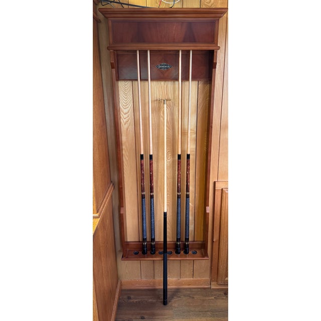 Brunswick Ashbee Pool Table and Cue Rack | Chairish