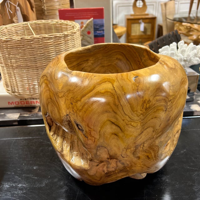 Natural Teak Root Planter | Chairish