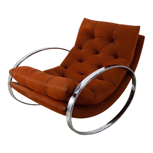 1970s Ellipse Tubular Chrome Rocking Chair | Chairish