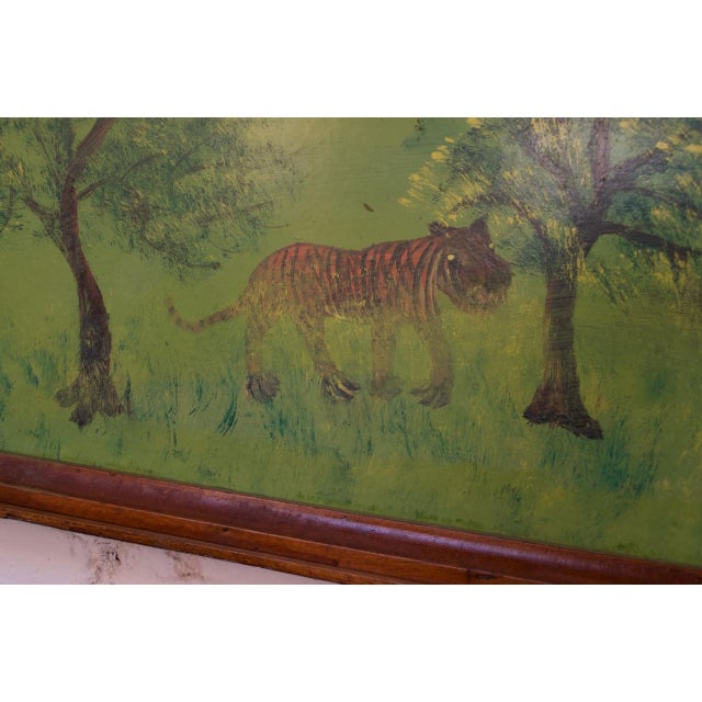 Outsider Art "Hunters" Oil and Acrylic on Panel by Bruno Del Favero ...