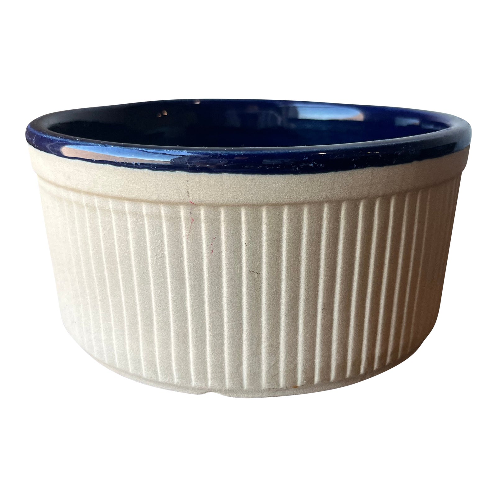 Vintage the Great American Stoneware Factory Ribbed, Cobalt Blue ...