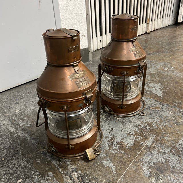 1950's Solid Copper Ship's British Maritime Anchor Lantern by Meteorite ...