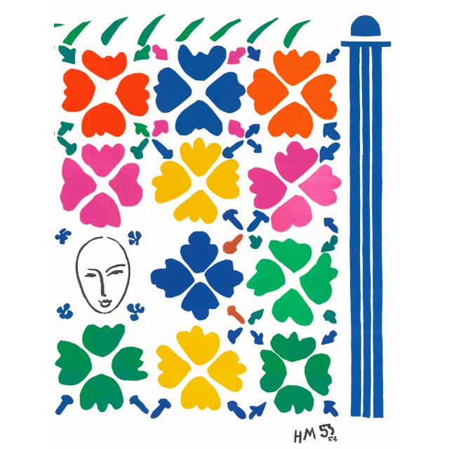 1958 Lithograph "Décoration - Masques" (Decoration - Masks) After Henri ...