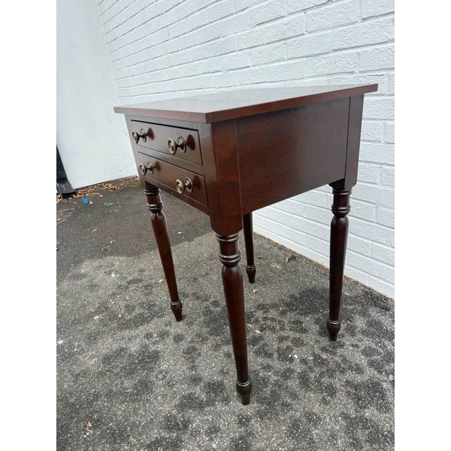 Vintage American Sheraton Two Drawer Nightstand Side Table | Chairish