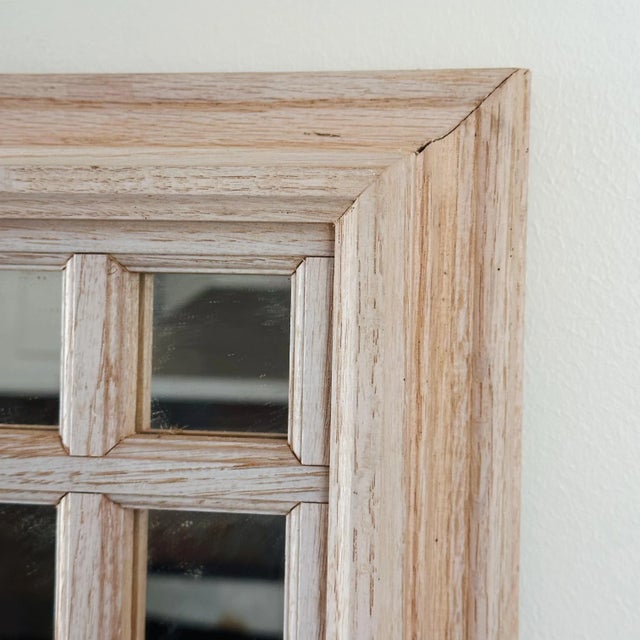 Antique Farmhouse Mirror With Mullions and Four Cornersr in Bleached ...