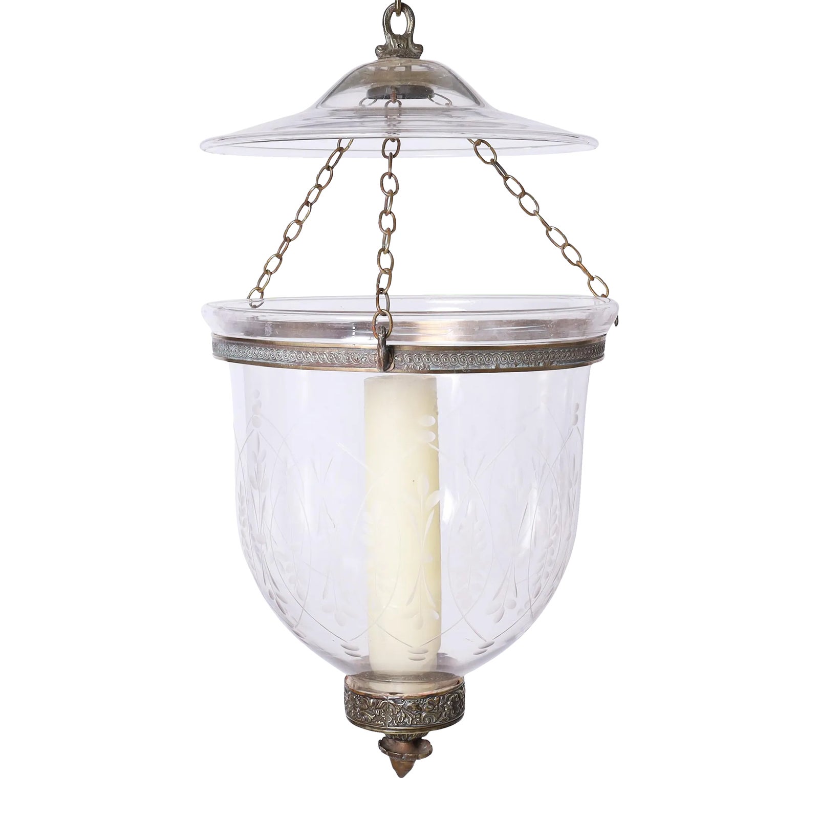 Antique Smoke Bell Light Fixture | Chairish