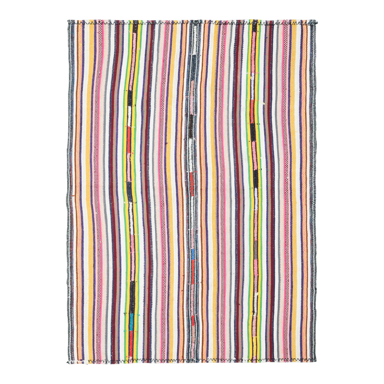 Vintage Turkish Oushak Handmade Wool Cotton Pink Green Runner Rug ...