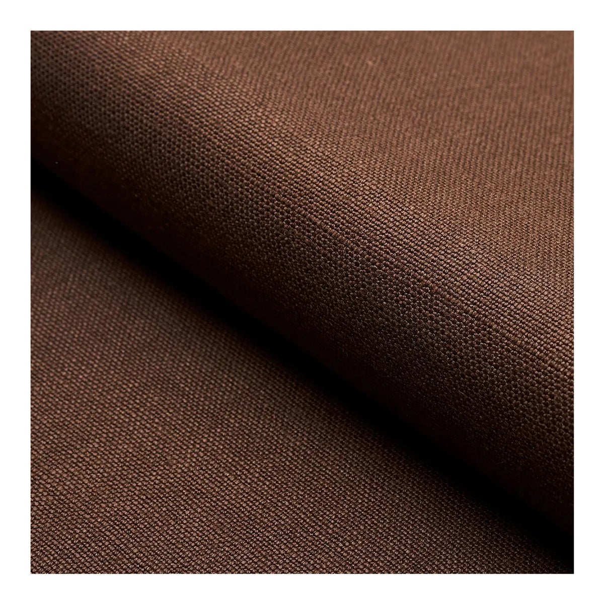 Schumacher Piet Performance Linen Fabric in Brown | Chairish