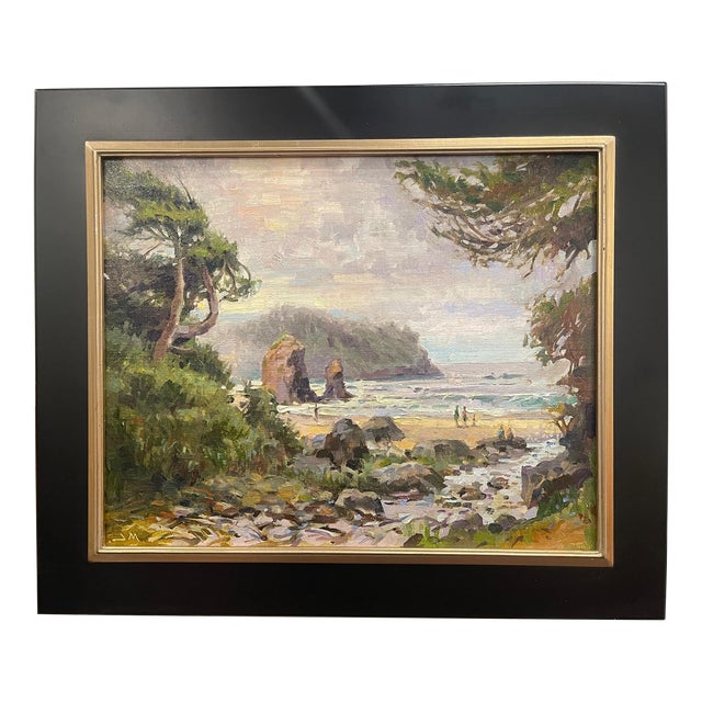 Framed Oil on Canvas "Trinidad Bay - Eureka" Beach Scene, Jeff ...