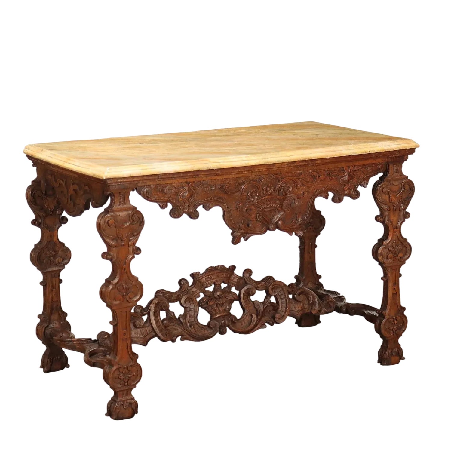 Baroque Console Table in Limewood | Chairish