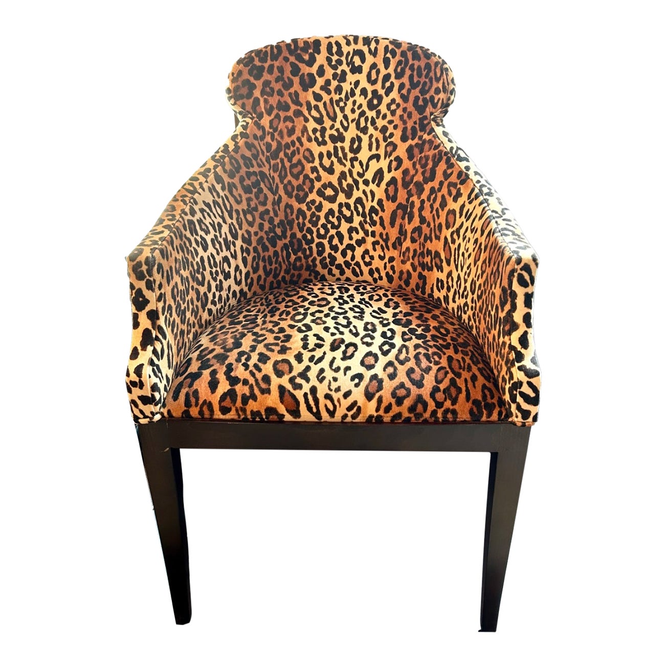 Custom Century Upholstered Leopard Armchair | Chairish