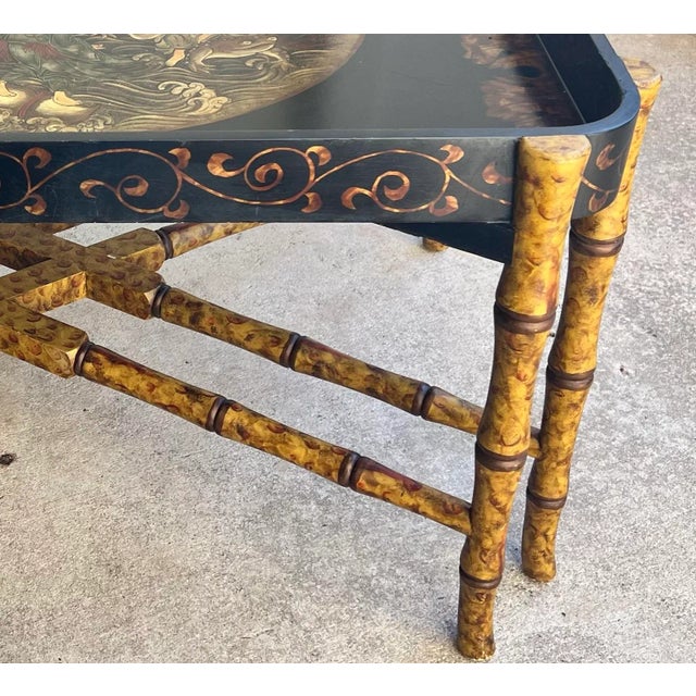 Vintage Chinouserie Maitland-Smith Attributed Faux Bamboo Butler Style ...