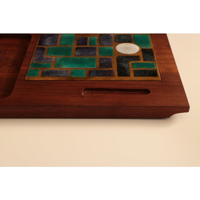 Walnut and Enameled Copper Cheese Board | Chairish